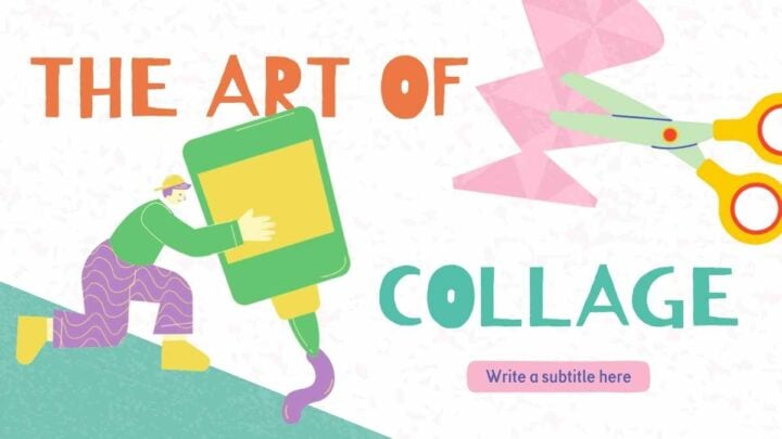 Cute Art Of Collage Lesson Free Lesson Slides Template Slidescarnival