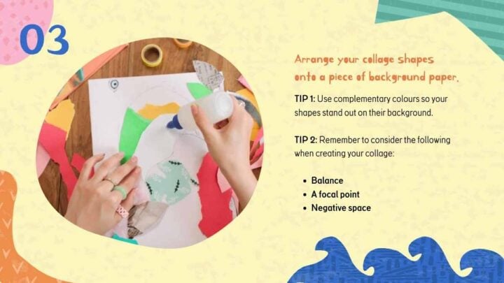 Cute Art of Collage Lesson. Free Lesson Slides Template — SlidesCarnival
