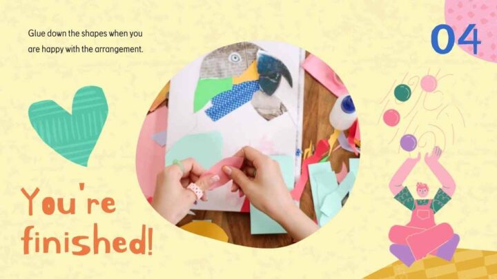 Cute Art of Collage Lesson. Free Lesson Slides Template — SlidesCarnival