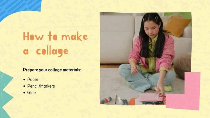 Cute Art of Collage Lesson. Free Lesson Slides Template — SlidesCarnival