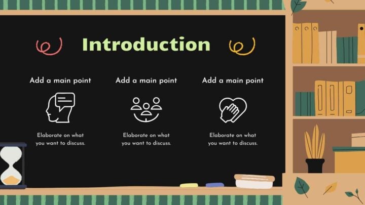 Cute Blackboard Class Meeting. Presentation Template — SlidesCarnival
