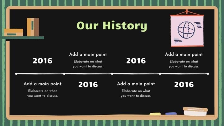 Cute Blackboard Class Meeting. Presentation Template — SlidesCarnival