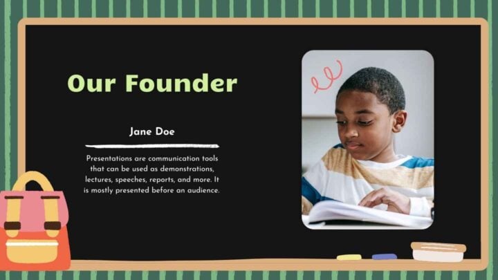 Cute Blackboard Class Meeting. Presentation Template — SlidesCarnival