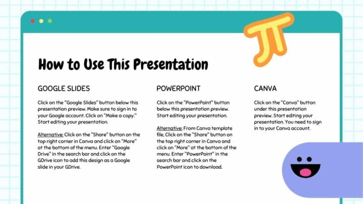 Cute Cartoon Math Subject Lesson Plan. Free Presentation Template ...