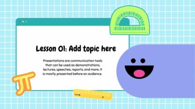 Cute Cartoon Math Subject Lesson Plan. Free Presentation Template ...