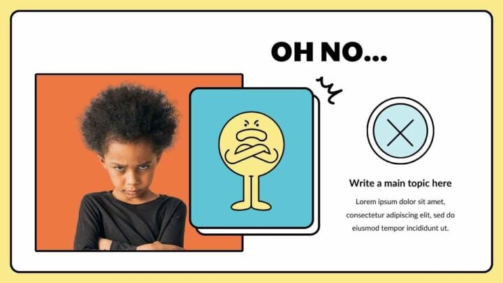 Cute Cartoony Emotion Flashcard for Elementary. Free PPT & Google ...