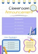 Classroom Announcement Poster. Free PPT & Google Slides Template ...