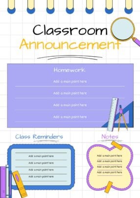 Classroom Announcement Poster. Free PPT & Google Slides Template ...