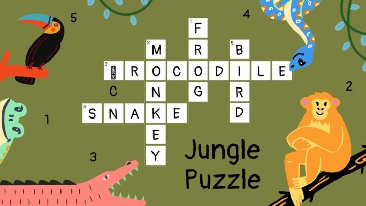Cute Crossword Animal Puzzles for Elementary. Free PPT & Google Slides ...