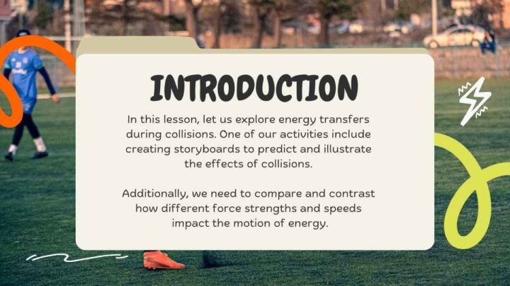 Energy in Collisions Lesson for Middle School. Free Lesson Template ...