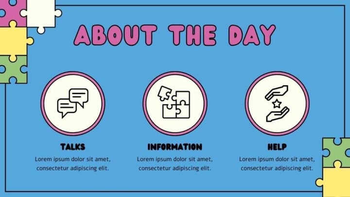 Cute Illustrated Autism Awareness Day Free Presentation Template