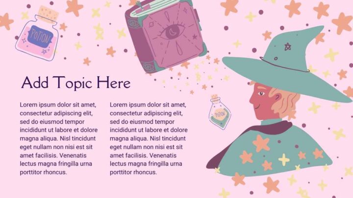 Cute Illustrated Magical Wizard World Mini. Free Presentation Template ...