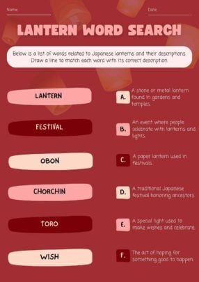 Japanese Lantern Worksheet. Free Worksheet Template — SlidesCarnival