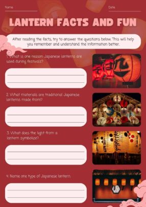 Japanese Lantern Worksheet. Free Worksheet Template — SlidesCarnival