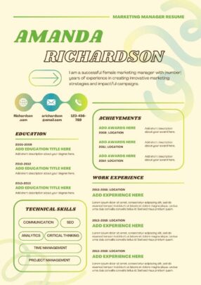 Marketing Manager CV Resume. Free Resume Template — SlidesCarnival