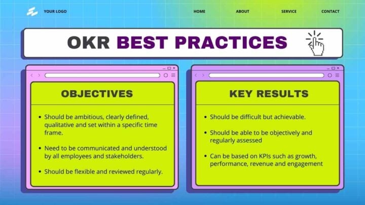 OKRs Framework for Performance. Free Slides Template — SlidesCarnival