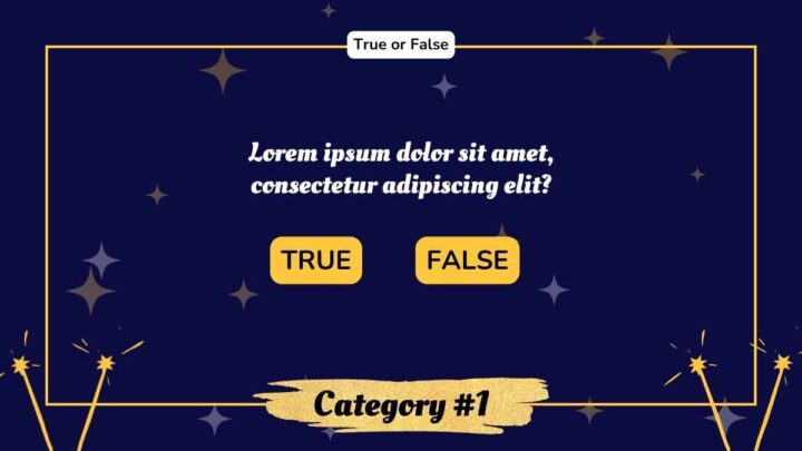 Cute New Year Party Trivia Quiz Night. Free Presentation Template ...
