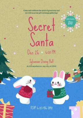 Secret Santa Exchange Christmas Party Flyer. Free PPT & Google Slides ...