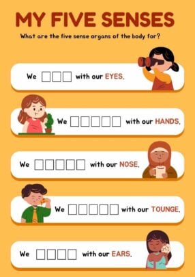 Cute The Five Senses Worksheet. Free PPT & Google Slides Template ...
