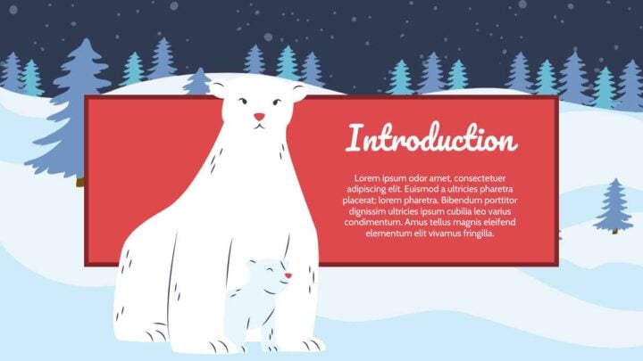 Winter Polar Bear Background. Free PPT & Google Slides Template ...