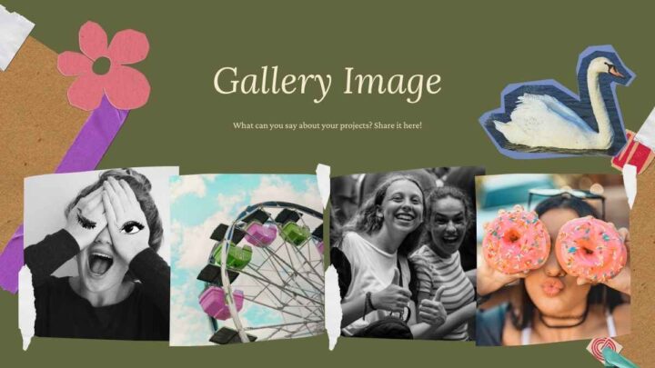 Cutout Collages Aesthetic Company Profile Pink and Green. Free ...