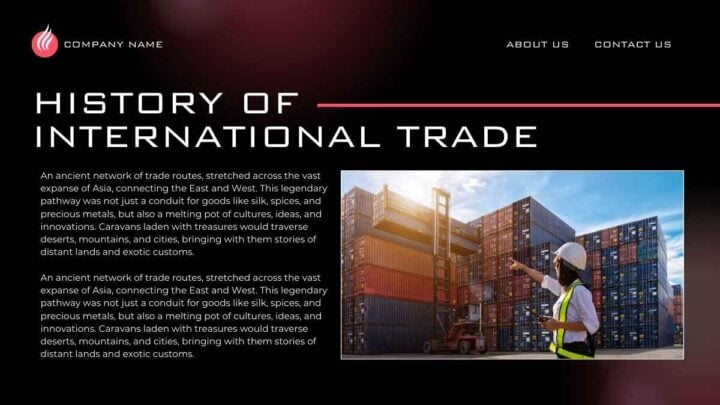 International Trade Business Plan. Free Slides Template — SlidesCarnival