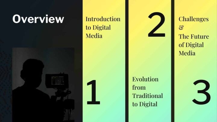 Template slide media digital modern gelap gratis