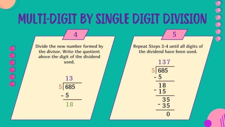 Division of Multi-Digit Numbers Math Lesson for Elementary. Free Lesson ...