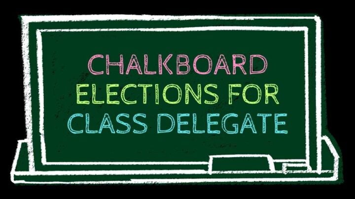 Chalkboard Elections for Class Delegate. Free PPT & Google Slides ...