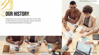 Elegant Minimal White and Gold Project Proposal. Free PPT & Google ...