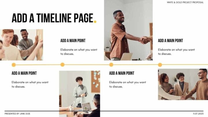 Elegant Minimal White and Gold Project Proposal. Free PPT & Google ...