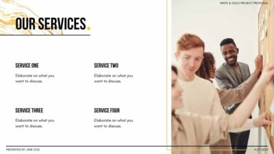 Elegant Minimal White and Gold Project Proposal. Free PPT & Google ...