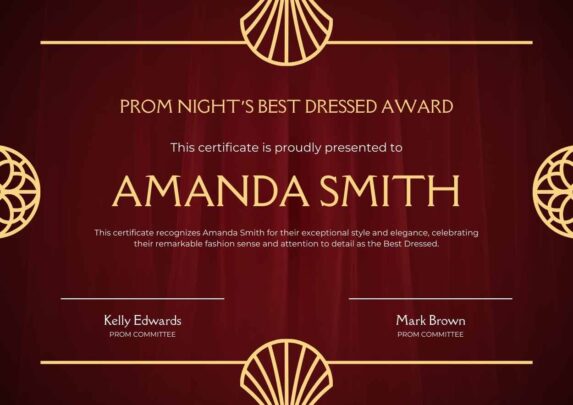 Prom Night Awards Certificate. Free PPT & Google Slides Template ...