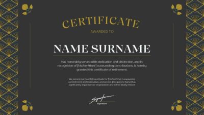 Retirement Certificate. Free Certificate Template — SlidesCarnival