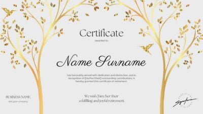 Retirement Certificate. Free Certificate Template — SlidesCarnival
