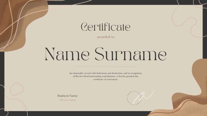 Retirement Certificate. Free Certificate Template — SlidesCarnival