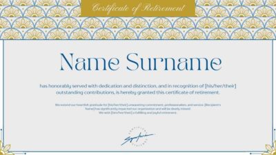 Retirement Certificate. Free Certificate Template — SlidesCarnival