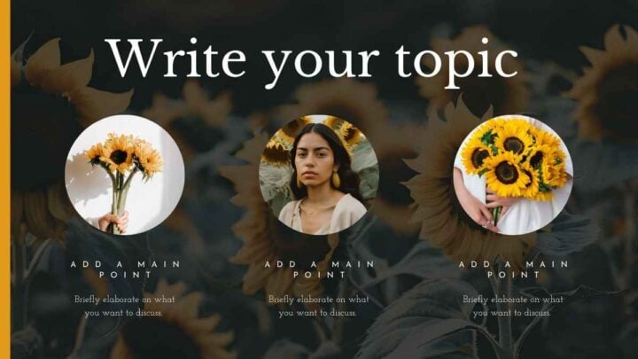 Elegant Sunflower Background. Free PPT & Google Slides Template ...