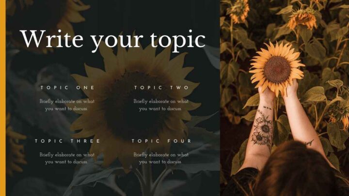 Elegant Sunflower Background. Free PPT & Google Slides Template ...