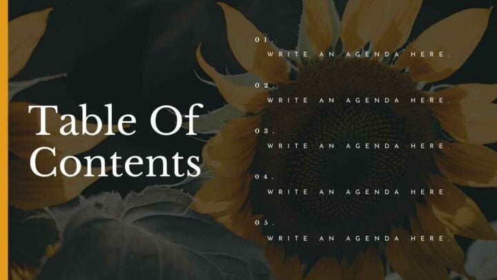 Elegant Sunflower Background. Free PPT & Google Slides Template ...