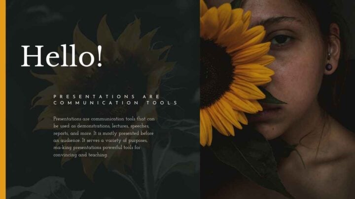 Elegant Sunflower Background. Free PPT & Google Slides Template ...