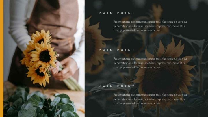 Elegant Sunflower Background. Free PPT & Google Slides Template ...