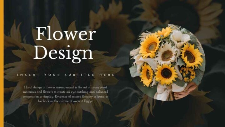 Elegant Sunflower Background. Free PPT & Google Slides Template ...