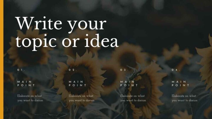 Elegant Sunflower Background. Free PPT & Google Slides Template ...
