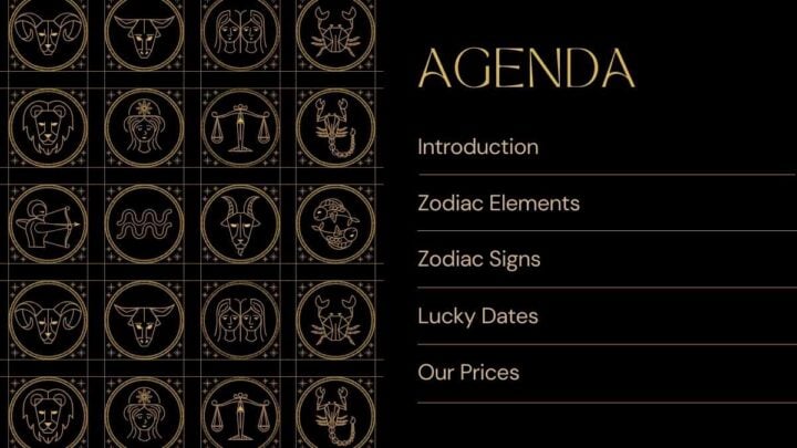 Elegant Zodiac Signs Case Study. Free Presentation Template ...