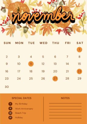 November Calendar Planner. Free Planner Template — SlidesCarnival