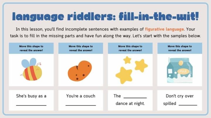 Figurative Language Lesson for Elementary. Free Lesson Slides Template ...