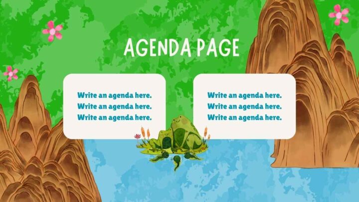 Illustrated US Rivers & Mountains Geography. Free Presentation Template ...