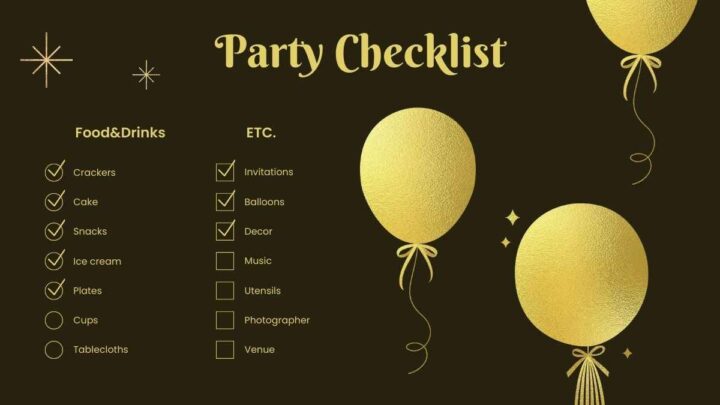 Gold Glamorous 50th Birthday Mini. PPT & Google Slides Template ...