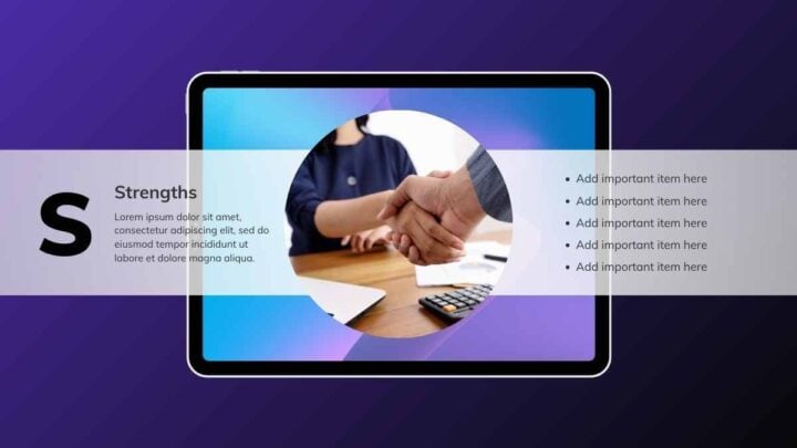 SWOT Analysis in iPad. Free Infographics Template — SlidesCarnival